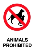 ANIMALS PROHIBITED - GP 172