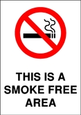 This is a Smoke Free Area - Segno Visual Safety Solutions