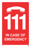 In Case of Emergency Dial 111 - SW 439