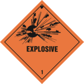 Divisions 1.1, 1.2, 1.3 - Class 1 Explosive