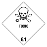 Division 6.1 - Class 6 Toxic sign with black and White Skull and crossbones