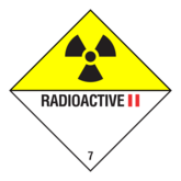 Container Placard or label - Class 7 Radioactive material ll
