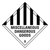 Miscellaneous Dangerous Goods Sign - Class 9