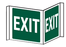 Double sided folded exit sign